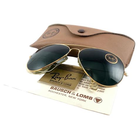 Vintage Ultra Rare Ray Ban Aviator 64mm Gold Grey G15 Lenses Bandl Sunglasses For Sale At 1stdibs