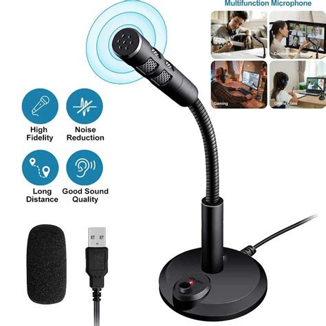 Desktop Stand Usb Microphone With 63 Mm Jack And Stereo Polar Pattern