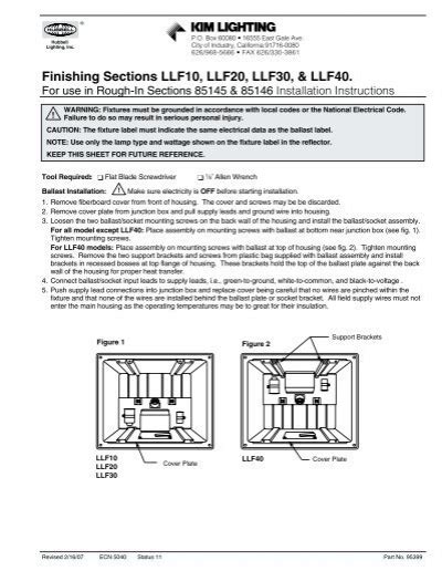 Llf10 Llf40 Install Kim Lighting