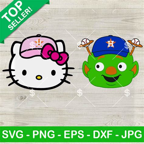 Hello Kitty And Houston Astros Orbit Svg Orbit Mascot Mlb Svg Hello Kitty Astros Face Logo Svg