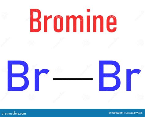 Elemental Bromine Br2 Molecule Skeletal Formula Stock Vector Illustration Of Retardant Flat