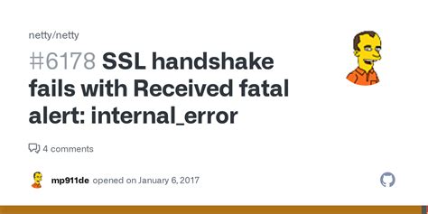 SSL Handshake Fails With Received Fatal Alert Internal Error Issue