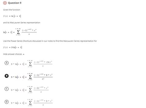 Solved Given The Function F X Lnx 1 And Its MacLauren Chegg Com