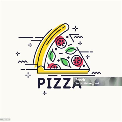 피자 그리기 신선한 맛있는 피자 한 조각 음식 사진이 있는 포스터 개념에 대한 스톡 벡터 아트 및 기타 이미지 개념 검은색 단일 이미지 Istock