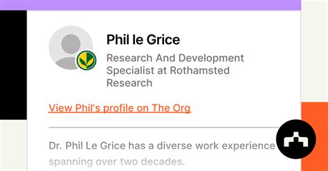 Phil Le Grice Research And Development Specialist At Rothamsted