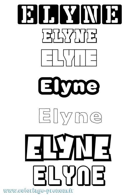 Coloriage Du Pr Nom Elyne Imprimer Ou T L Charger Facilement