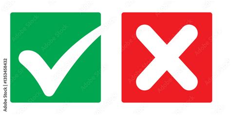 Vector De Stock Check Mark Icon Button Set Check Box Icon With Right And Wrong Buttons And Yes