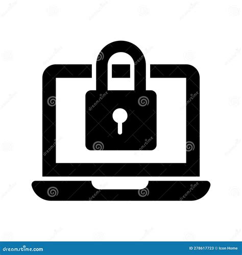 Padlock With Laptop Denoting Vector Of Laptop Security In Modern Style Stock Vector