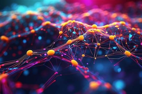 Neural Network 3d Illustration Big Data And Cybersecurity Data Stream Global Database And