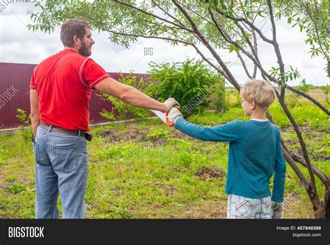 Son Helps His Father Image And Photo Free Trial Bigstock