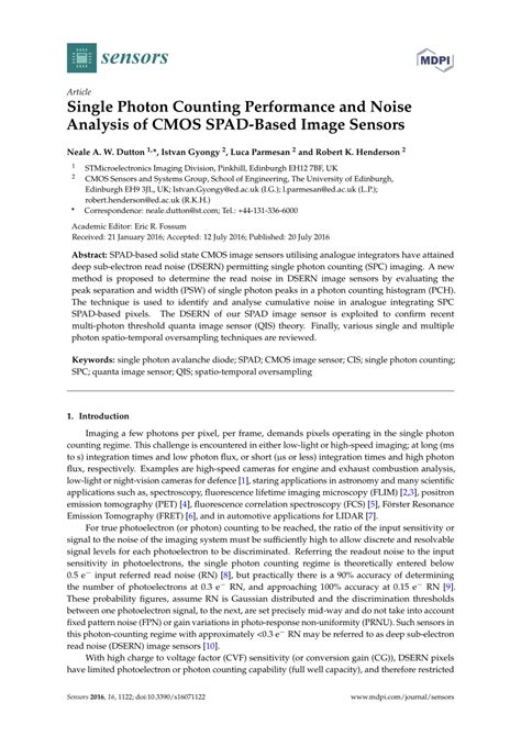 pdf single photon counting performance and noise analysis of cmos