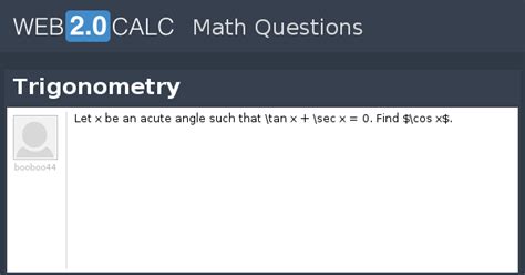 View Question Trigonometry