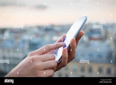 Adult App Background Business Caucasian Cell Cellphone City Communication Connecting Email