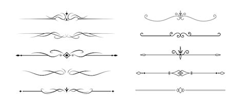 Premium Vector Set Of Vintage Decorative Lines Text Dividers Line