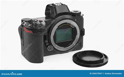 Professional Dslr Camera Body With Cap Opened Stock Image Image Of