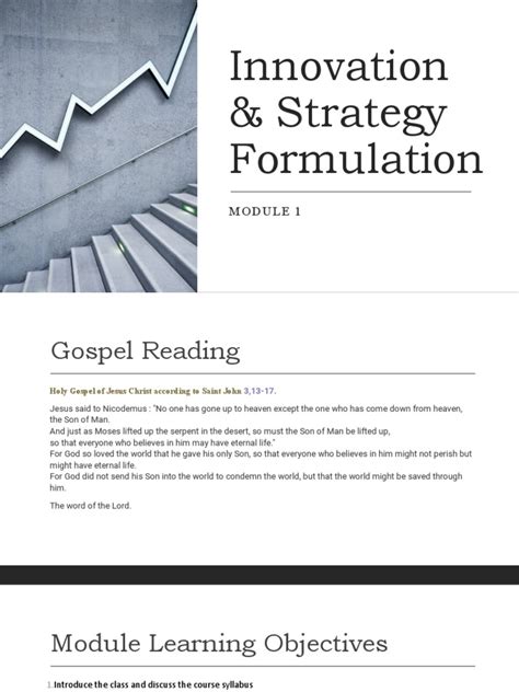 Innovation Strategy Formulation Module 1 Pdf