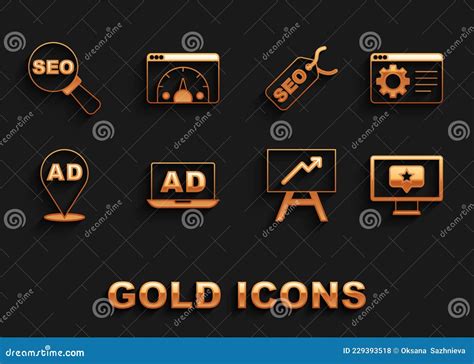 Set Advertising Browser Setting Monitor With Star Board Graph Chart SEO Optimization And