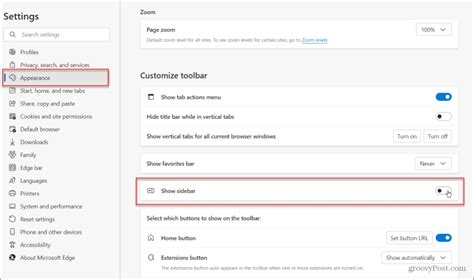 how to disable the microsoft edge sidebar