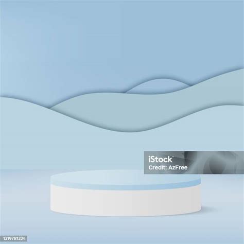 파란색 기하학적 3d 연단과 추상적 인 배경 벡터 일러스트레이션 0명에 대한 스톡 벡터 아트 및 기타 이미지 0명 3차원 형태 개체 그룹 Istock