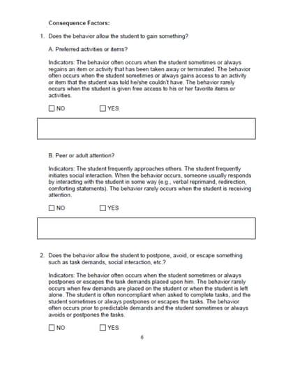 Functional Behavior Assessment FBA Template Editable With Examples