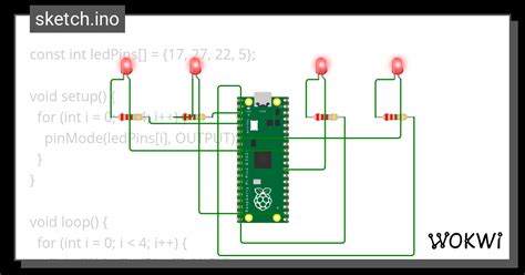 Different Led Pattern Wokwi Esp32 Stm32 Arduino Simulator