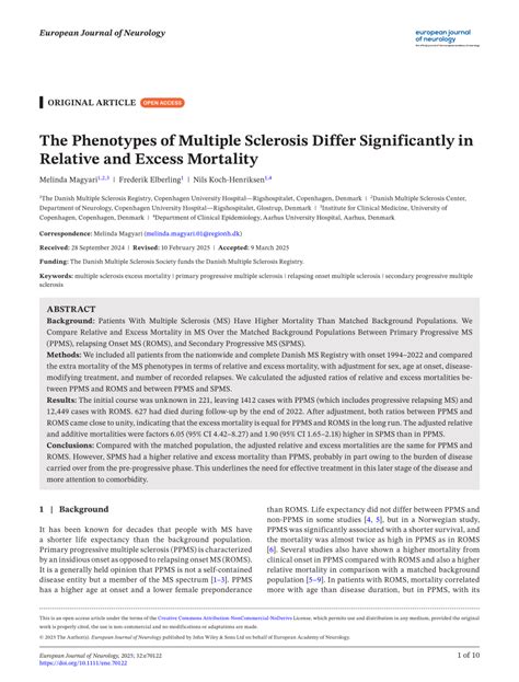 Pdf The Phenotypes Of Multiple Sclerosis Differ Significantly In