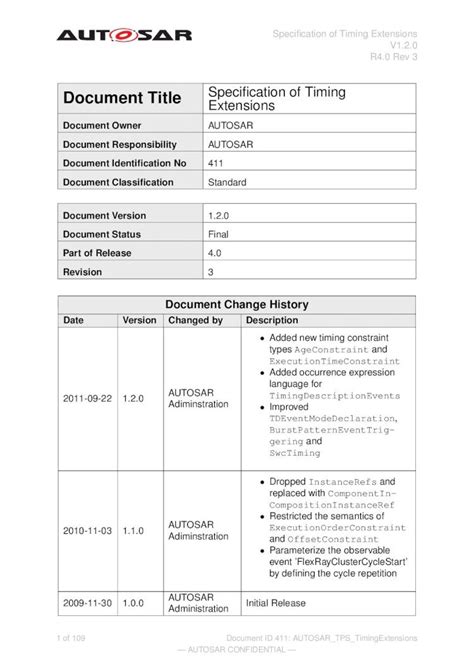 Pdf Specification Of Timing Extensions Autosar€¦ · Timing