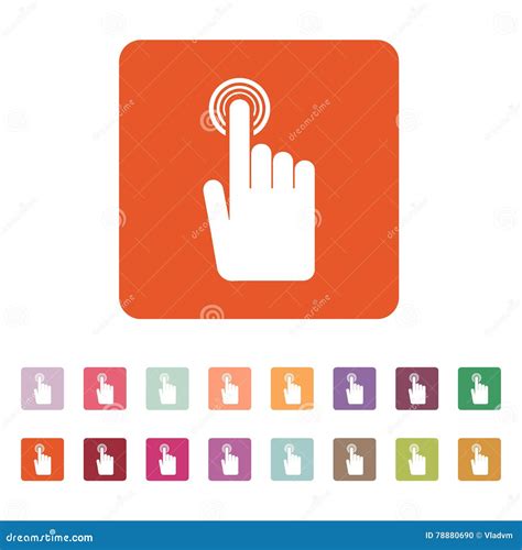 The Hand Click Icon Cursor Symbol Stock Vector Illustration Of Finger Abstract