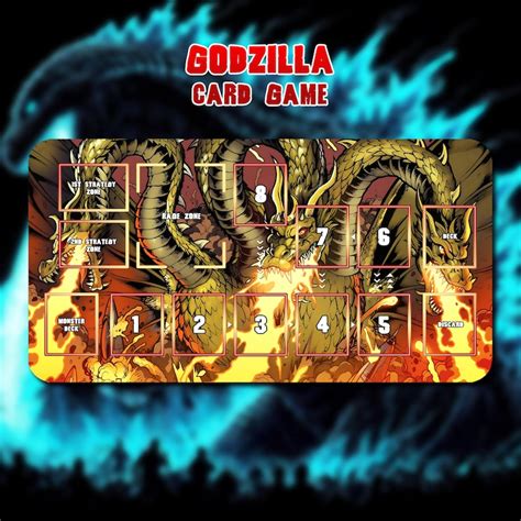 Playmat King Ghidorah Godzilla Card Game Playmat 24x14 Inches