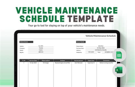 Editable Maintenance Schedule Templates In Pdf To Download
