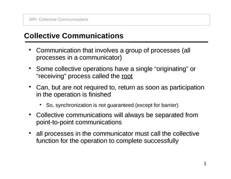 12 Mpi Ii Mpi Collective Communications Communication That Involves
