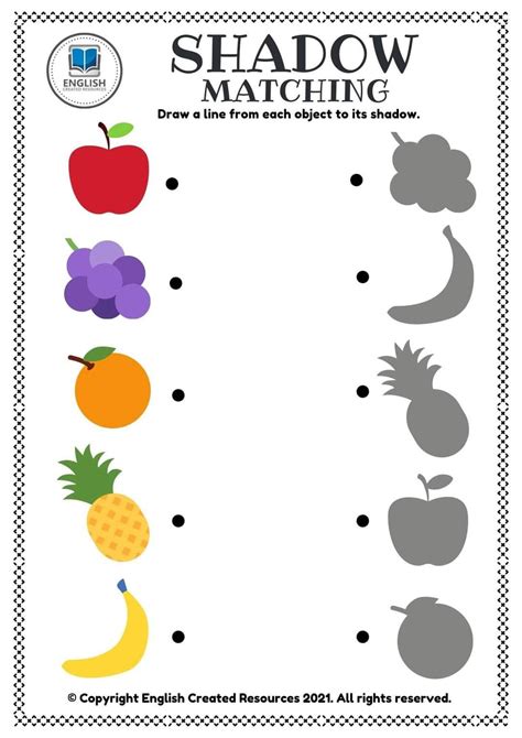 Shadow Matching Worksheet For Preschoolers