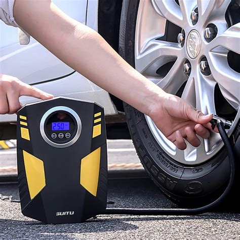 자동차 타이어용 휴대용 공기 압축기 미니 디지털 Led 타이어 펌프 팽창기 전기 오토바이 자전거용 공기 주입기 Aliexpress