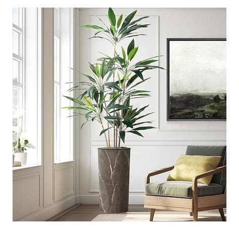 Artificial Dracaena Tree 66 Inch Silk Plant For Home Decor Modern