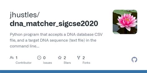 github jhustles dna matcher sigcse2020 python program that accepts a dna database csv file