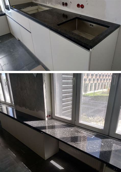 Гранит в отделке кухни Гранитная столешница Темная столешница Кухня