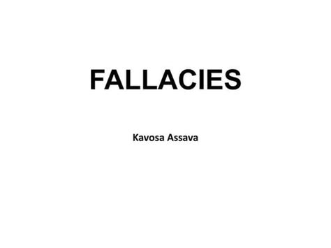 Fallacies And Its Types Pdf