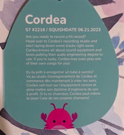Cordea The Lobster Squishmallows Sealife Squadapp