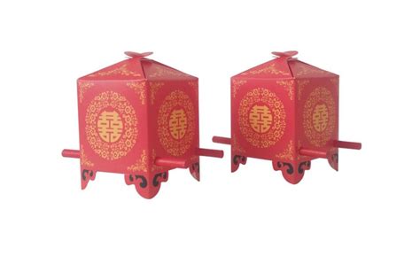 50pcs Classic Chinese Classical Candy Packaging Box Creative Red Sedan