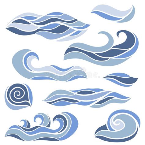 Stylized Waves Seamless Pattern Stock Vector Illustration Of Decorative Design 135214862