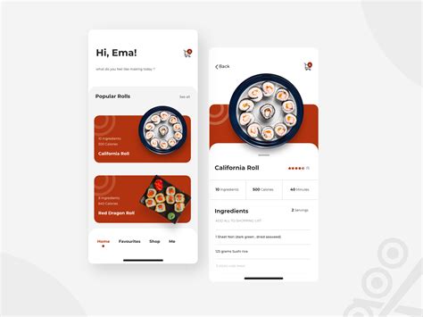 Sushi Rolls Inspired App Design