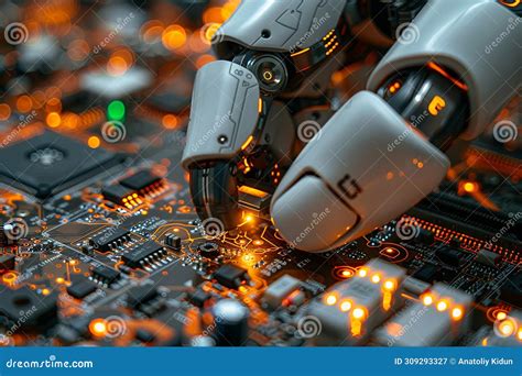 A Robot With A Pcb In Its Hands Is Working On A Circuit Board Uhd Image Industrial Machinery