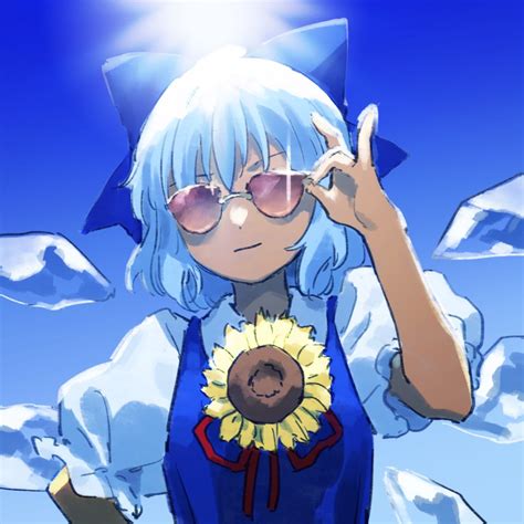 Safebooru 1girl Blue Dress Blue Hair Cirno Dark Skinned Female Dark