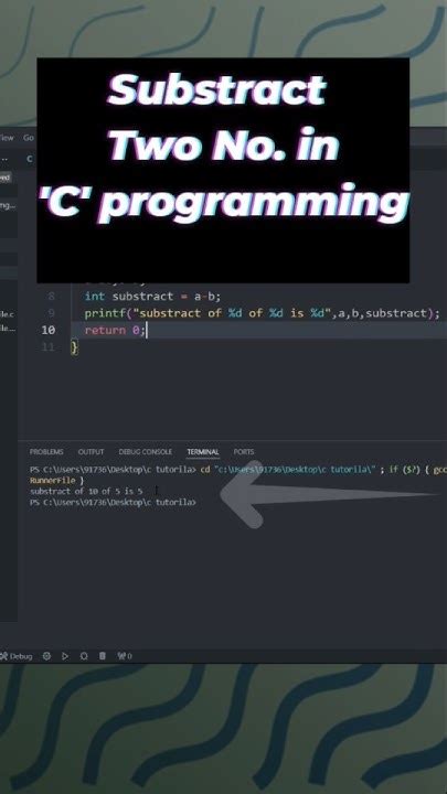 Two Number Of Subtraction In C Programming Coding Cprogramming