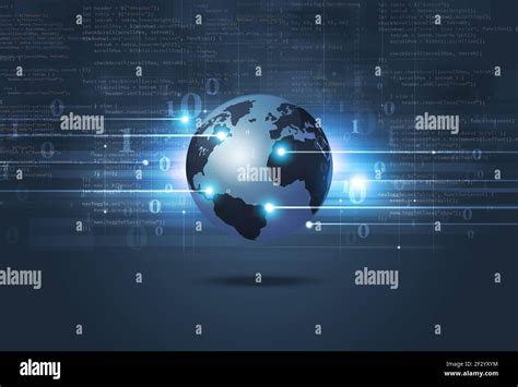 Web Developing Internet Coding Global Connections Concept Blue