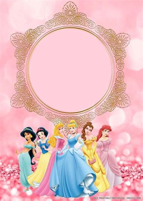 Convite Princesas Disney 10 Modelos Incríveis Para Editar Princess