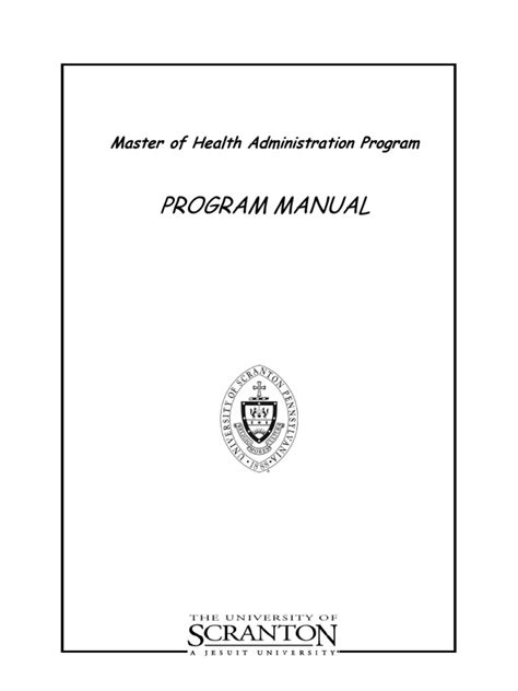 Prog Manual 2010 Pdf Health Administration University And