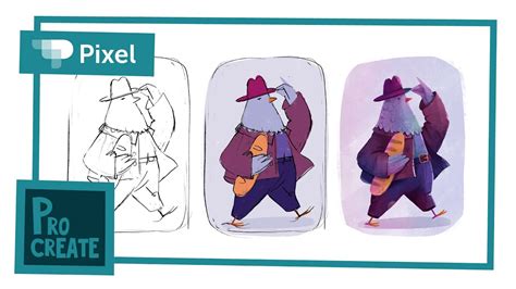 Рисуем солидного голубя в Procreate уроки для новичков Youtube