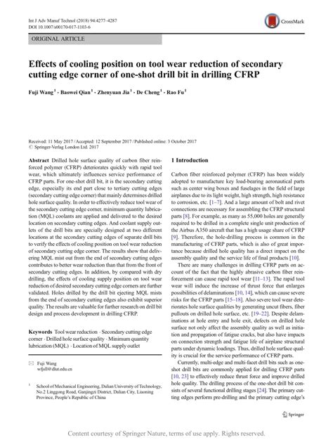Effects Of Cooling Position On Tool Wear Reduction Of Secondary Cutting