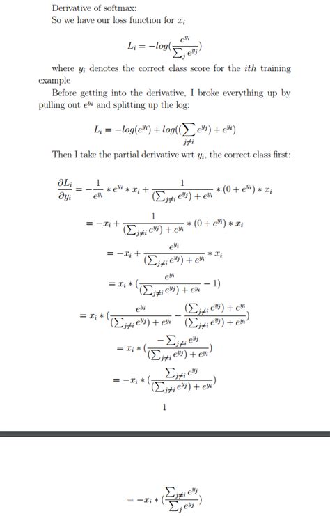 working out softmax derivative r cs231n